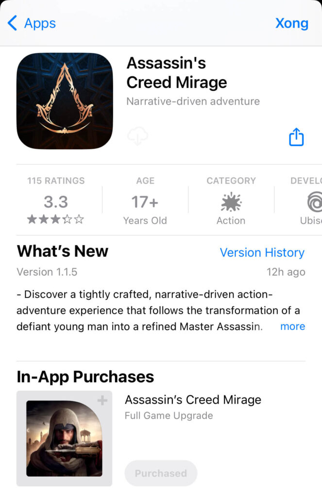 Tải Assassin's Creed Mirage Full Game Cho IOS